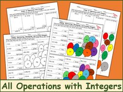 All Operations with Integers Color by Number | Teaching Resources