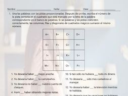 Regret Modals Magic Square Spanish Worksheet | Teaching Resources