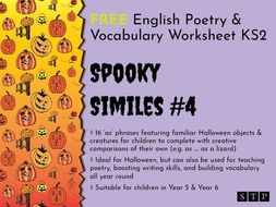 English Worksheet Poetry Similes Halloween KS2 04 | Teaching Resources