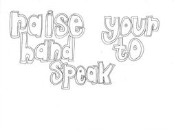 Raise Your Hand to Speak (Classroom Rules) Colouring Page | Teaching ...