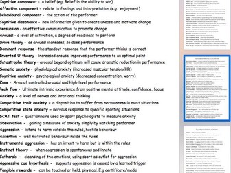 Physical Education new alevel - glossary of key terms and definitions ...