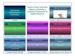 Cardinal and Ordinal Numbers Spanish PowerPoint Presentation | Teaching ...