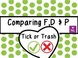 Comparing Fractions, Decimals and Percents Tick or Trash | Teaching ...