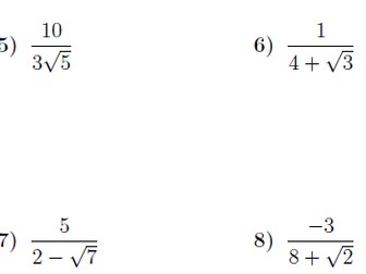 Four worksheets on rationalising the denominator (with solutions ...