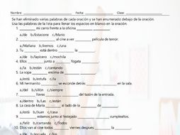 Contractions Al and Del Missing Words Spanish Worksheet | Teaching ...