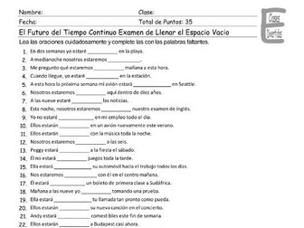 Future Continuous Tense Spanish 4 Worksheet-2 Game-1 Exam Bundle ...