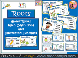 Greek Root Cards - Illustrated Definitions and Examples | Teaching ...
