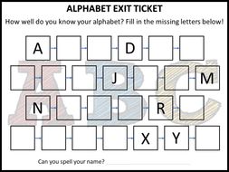 Alphabet exit ticket by shaunandrewwilliams - Teaching Resources - Tes