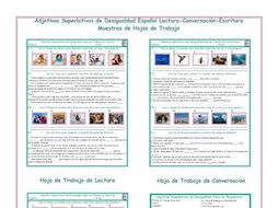 Superlative Adjectives Spanish Reading-Conversation-Writing Worksheets ...