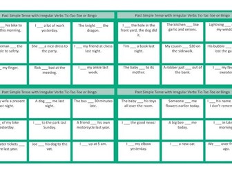 Past Simple Tense with Irregular Verbs 6 English Legal Text Game Bundle ...