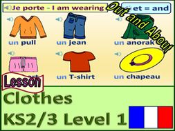 PRIMARY FRENCH LESSON (KS2/3): “I wear” with clothes. | Teaching Resources