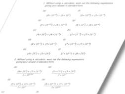 Standard Form - multiplication and division (non-calculator) | Teaching ...