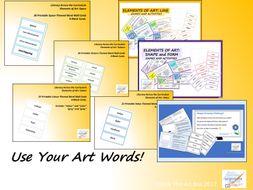 Elements of Art Vocabulary Word Wall Cards: Use Your Art Words ...