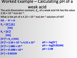 AQA Weak acids and associated calculations, pKa and introduction to ...