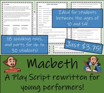 KS2 / KS3 Drama - Macbeth Play Script by Irvine109 | Teaching Resources