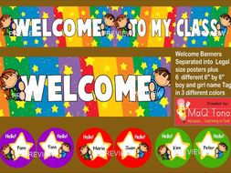 Classroom Decoration Kids Welcome Banner and Borders | Teaching Resources