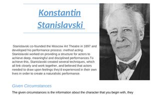 Drama Stanislavski fact sheet | Teaching Resources