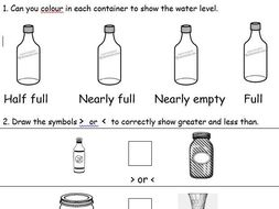 Maths - capacity greater and less than | Teaching Resources
