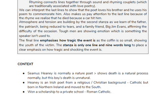 Seamus Heaney 'Mid-Term Break' Poem Analysis | Teaching Resources