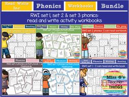 RWI set 1 set 2 set 3 Phonics read and write Activity Workbooks ...