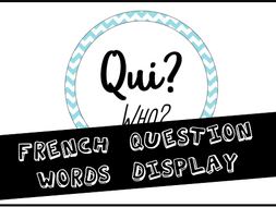 French Question Words Classroom Display | Teaching Resources