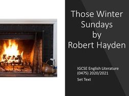 IGCSE Poetry Those Winter Sundays by Robert Hayden (0475) 2020/2021 ...