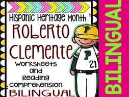 Hispanic Heritage Month - Roberto Clemente - Worksheets and Readings ...
