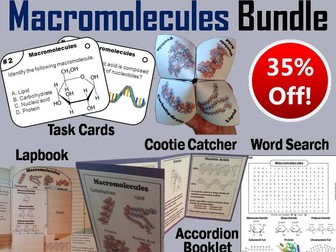 Macromolecules Task Cards/ Carbon Compounds: Carbohydrates, Lipids ...