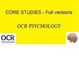 Core studies (A LEVEL) -OCR Psychology | Teaching Resources