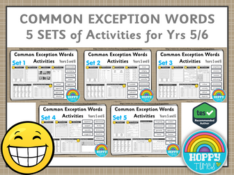 Year 5 / 6 Common Exception Words Spelling Activities ( set 1 ...