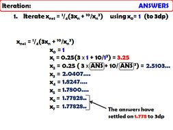 Solving Equations using Iteration | Teaching Resources