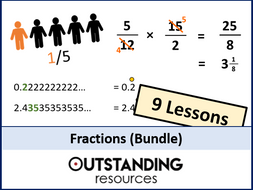 Fractions BUNDLE (9 LESSONS) | Teaching Resources