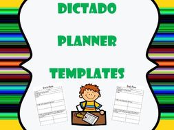 Dictado / Dictation Planner Templates - Bilingual | Teaching Resources
