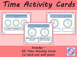 Time Activity Cards - o'clock and half past | Teaching Resources