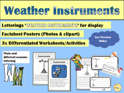 Weather Instruments - Display Posters, Informational Text, Worksheets ...