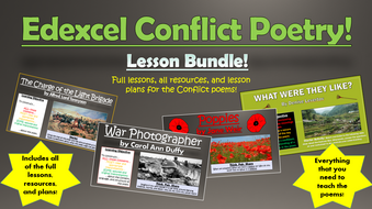 Edexcel Conflict Poetry Lesson Bundle! | Teaching Resources