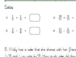 Y3 Fraction Differentiated worksheets | Teaching Resources