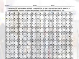 Verbs Start A, B, C End ER Spanish Word Search Worksheet | Teaching ...