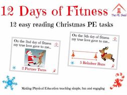 12 Days of Fitness - Christmas PE Task Card Activity | Teaching Resources