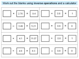 Inverse operations | Teaching Resources