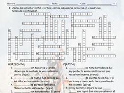 Demonstrative Adjectives Spanish Crossword Puzzle | Teaching Resources