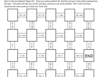 Distributive Property No Negatives Maze & Color by Answer Bundle ...