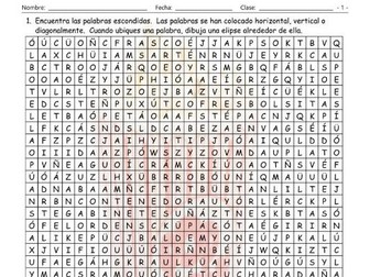 Container Words Spanish 4 Worksheet-2 Game-1 Exam Bundle | Teaching ...