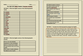 Spanish Viva GCSE (H) Module 8 Revision | Teaching Resources