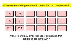 Fibonacci sequences with simultaneous linear equations | Teaching Resources