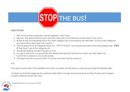 Stop the Bus Story Elements Game | Teaching Resources