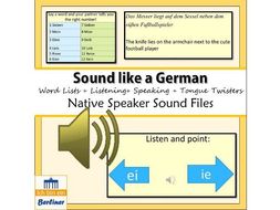 German pronunciation with sound - Deutsche Aussprache | Teaching Resources