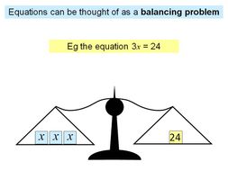 Solving linear equations using the balancing method | Teaching Resources