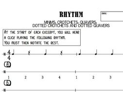 Music GCSE - Dotted Rhythm Dictation | Teaching Resources