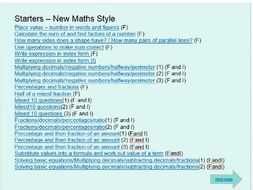 WJEC Maths GCSE Foundation and Intermediate Starter Questions ...